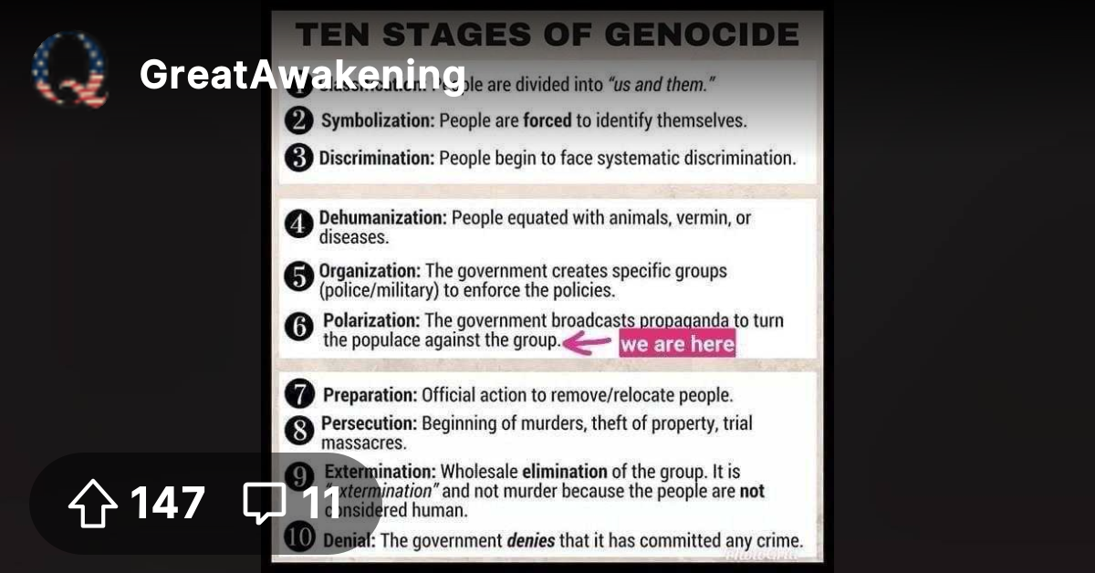 The Ten stages of Genocide... - The Great Awakening - Where We Go Qne ...