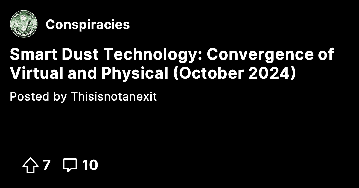 Smart Dust Technology: Convergence of Virtual and Physical (October ...