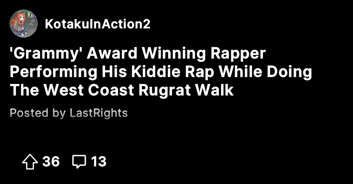 'Grammy' Award Winning Rapper Performing His Kiddie Rap While Doing The ...